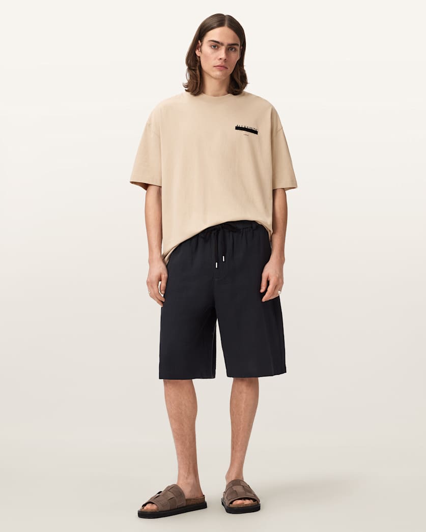 Redact Oversized Embroidered Logo T-Shirt SUNSET BROWN | ALLSAINTS
